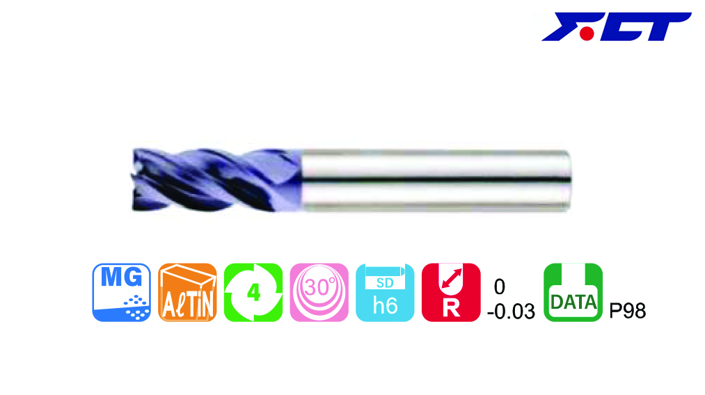 GTSE-4 - Dao phay inox vuông, 4 me, 30°, cho inox và titan - phulongtools.com