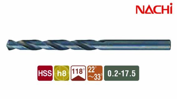 Mũi khoan Nachi, thép gió, chuôi thẳng L500 - phulongtools.com