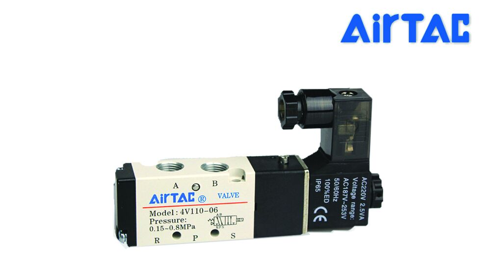 Van điện từ (solenoid valve) khí nén Airtac 4V110-06 Van 5/2 - phulongtools.com
